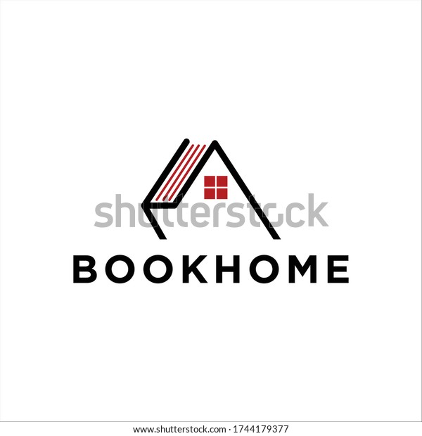 Book Home Logo Design Vector Graphic Stock Vector (Royalty Free) 1744179377