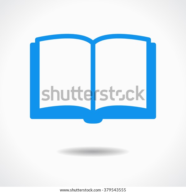 Book Icon Blue Symbol On White Stock Vector (Royalty Free) 379543555