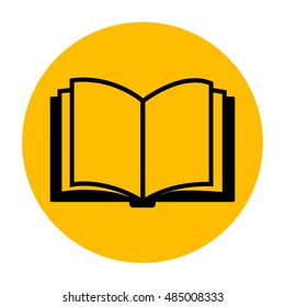 Book Icon Open Book On Circular Stock Vector (Royalty Free) 485008333 ...