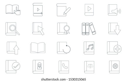 Book Icon Packflat Pictogram Library Symbol Stock Vector (Royalty Free ...