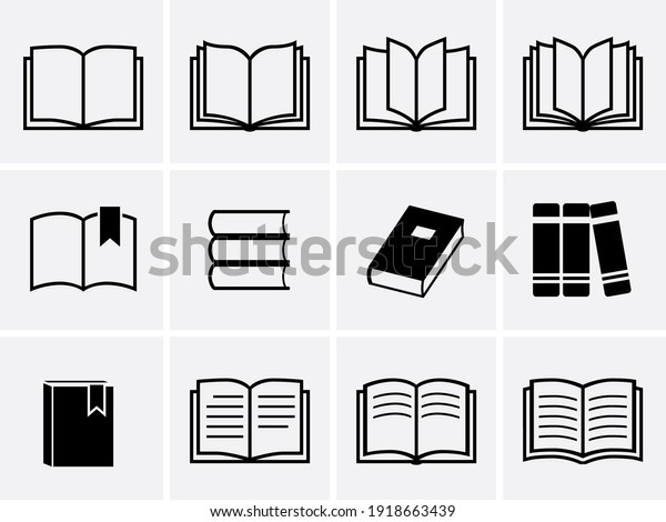 Book Icon Set Book Symbol Vector Stock Vector (Royalty Free) 1918663439