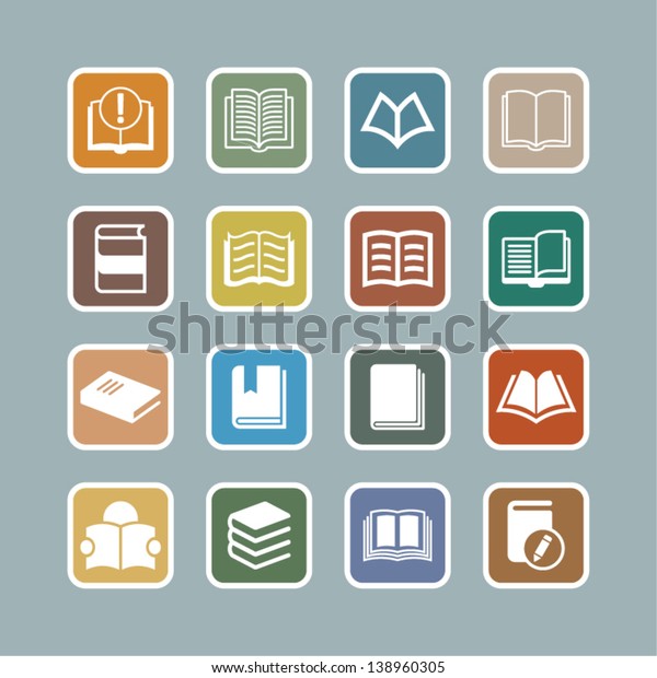 Book Icons. Color and vector.