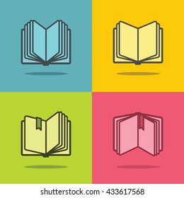 Book Icons Shadow Vector Set Logos Stock Vector (Royalty Free ...