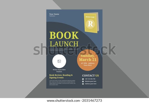 Book Launch Publishing Flyer Design Template: เวกเตอร์สต็อก (ปลอดค่า ...