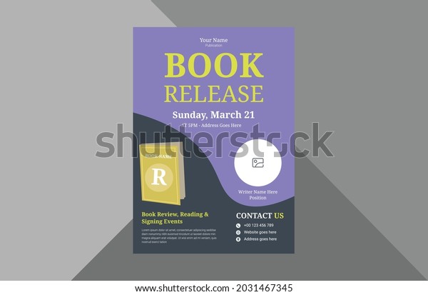 Book Launch Publishing Flyer Design Template Stock Vector (Royalty Free ...