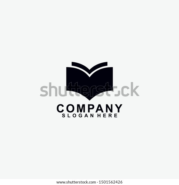 Book Logo Design Isolated White Background Stock Vector (Royalty Free ...
