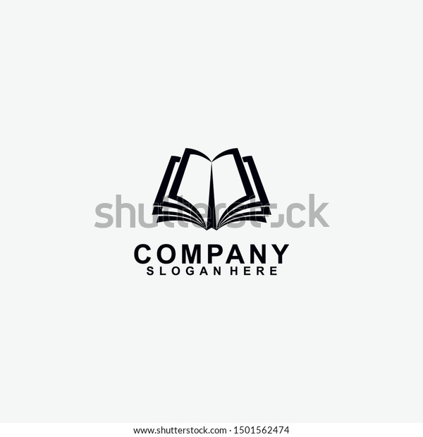 Book Logo Design Isolated White Background Stock Vector (Royalty Free ...