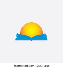 Book Logo Icon Sun Stock Vector (Royalty Free) 652279816 | Shutterstock