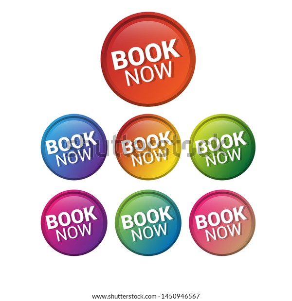 Book Now Glossy Labels Tags Circle Stock Vector (Royalty Free ...