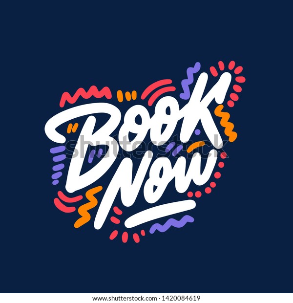 Book Now Typographic Design Template Creative Stock Vector (Royalty ...