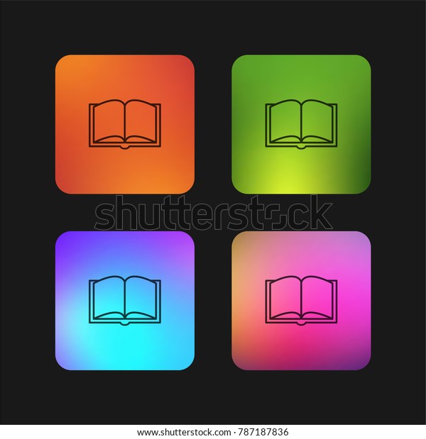 Book Opened Outline Top View Four Stock Vector (Royalty Free) 787187836 ...