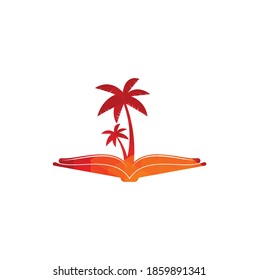 Book Palm Tree Logo Design Template Stock Vector (Royalty Free ...