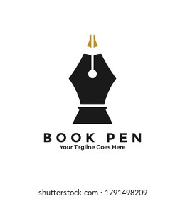 Book Pen Logo Vector Combination Education Stock Vector (Royalty Free ...
