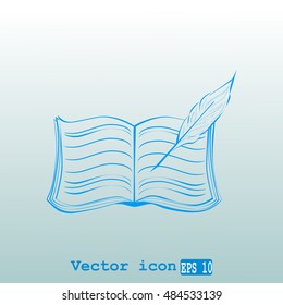 Book Pen Vector Icon Stock Vector (Royalty Free) 456883648 | Shutterstock