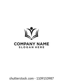 Vector Open Book Man Logo Education: vector de stock (libre de regalías ...