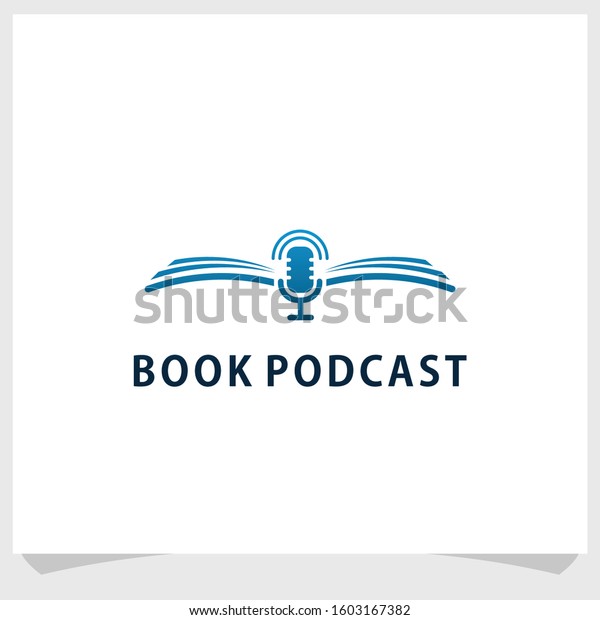 Book Podcast Logo Design Template Education Stock Vector (Royalty Free ...