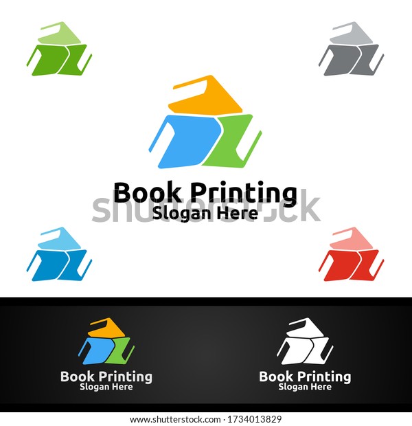 Book Printing Company Vector Logo Design Stock Vector (Royalty Free ...
