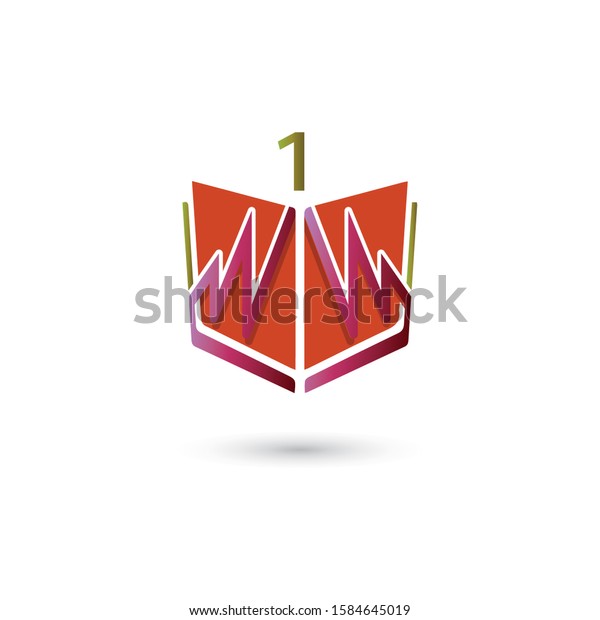 Book Ranking One Education Logo Design Stock Vector (Royalty Free ...