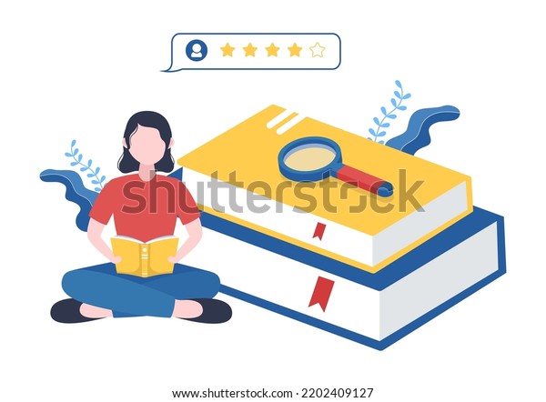 Book Review Template Hand Drawn Cartoon Stock Vector (Royalty Free ...