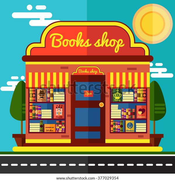 Book Shopflat Illustration Stock Vector (Royalty Free) 377029354 ...