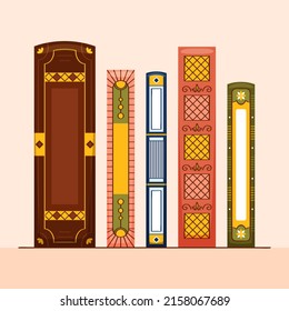 Book Spine Design Stack Books School Stock Vector (Royalty Free ...