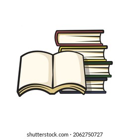 Book Stack Drawing Style Isolated Vector Stock Vector (Royalty Free ...