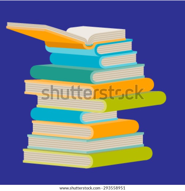 Book Tower Vector Image Piled Books Stock Vector (Royalty Free ...