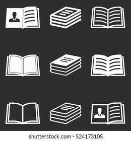 Book Vector Icons Set White Illustration Stock Vector (Royalty Free ...