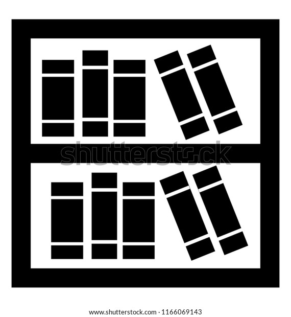 Bookcase Books Denoting Icon Concept Library Stock Vector (Royalty Free ...