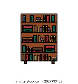 Bookcase Icon Bookshelf Icon Vector Illustration Stock Vector (Royalty ...
