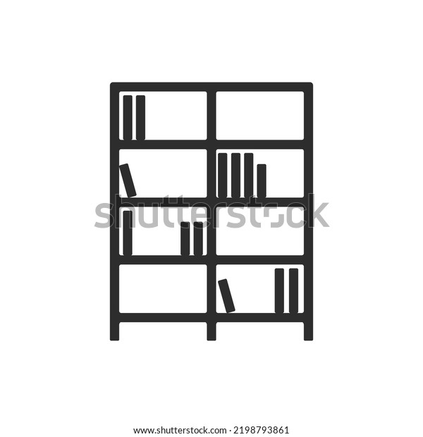 Bookcase Icon Monochrome Black White Symbol Stock Vector (Royalty Free ...