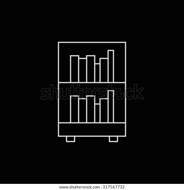 Bookcase Icon Outline On Black Stock Vector (Royalty Free) 317567732 ...
