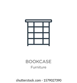 Bookcase Icon Thin Linear Bookcase Outline Stock Vector (Royalty Free ...