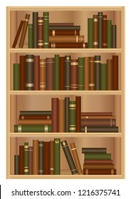 Bookcase Old Books Stock Vector (Royalty Free) 1216375741 | Shutterstock