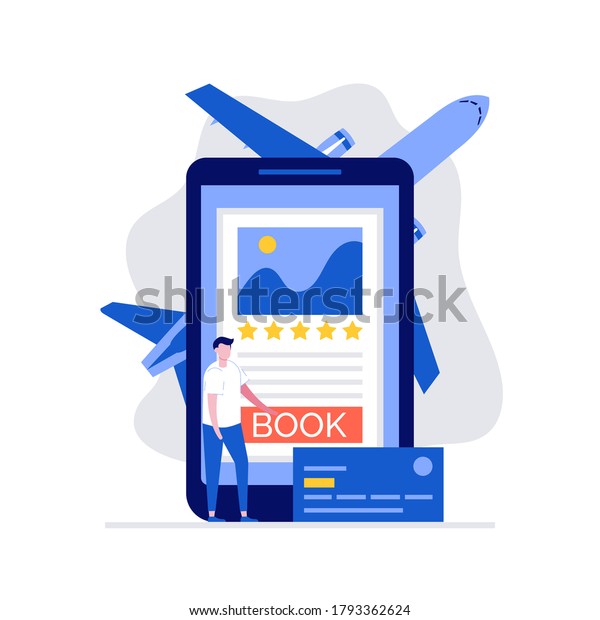 Booking Hotel Online Concept Characters Modern Stock Vector (Royalty ...