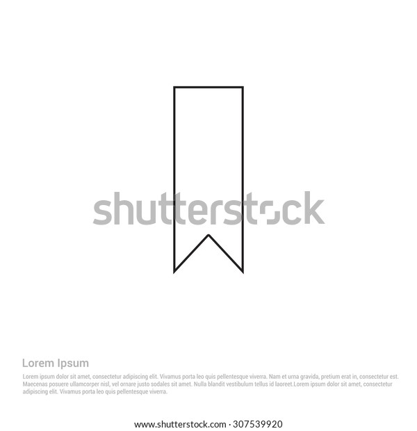 Bookmark Ribbon Outline Icon Vector Illustration Stock Vector (Royalty ...