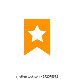 Bookmark Star Icon Orange Icon Stock Vector (Royalty Free) 592078592 ...