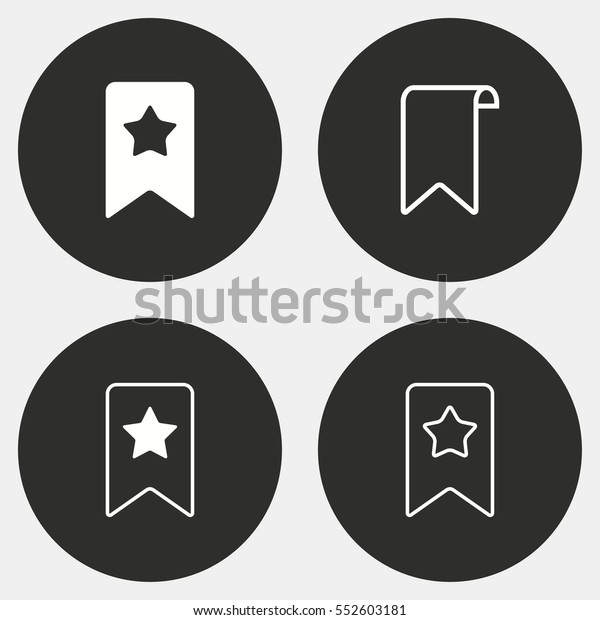 Bookmark Vector Icon White Illustration Isolated Stock Vector (Royalty ...