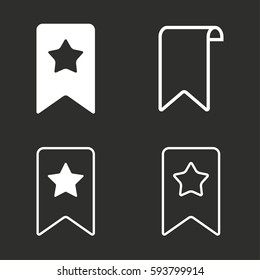 Bookmark Vector Icons Set White Illustration Stock Vector (Royalty Free ...