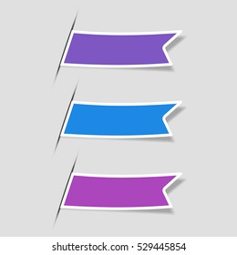 Bookmarks Colorful Set Vector Ribbon Stickers Stock Vector (Royalty ...