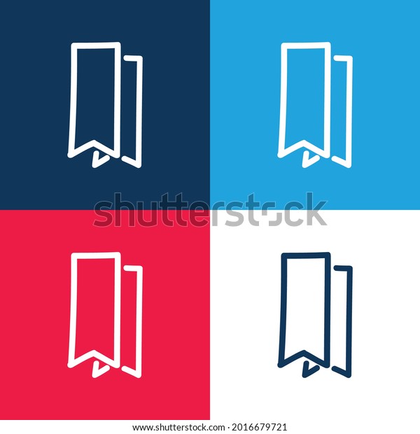 Bookmarks Hand Drawn Outline Blue Red Stock Vector (Royalty Free ...