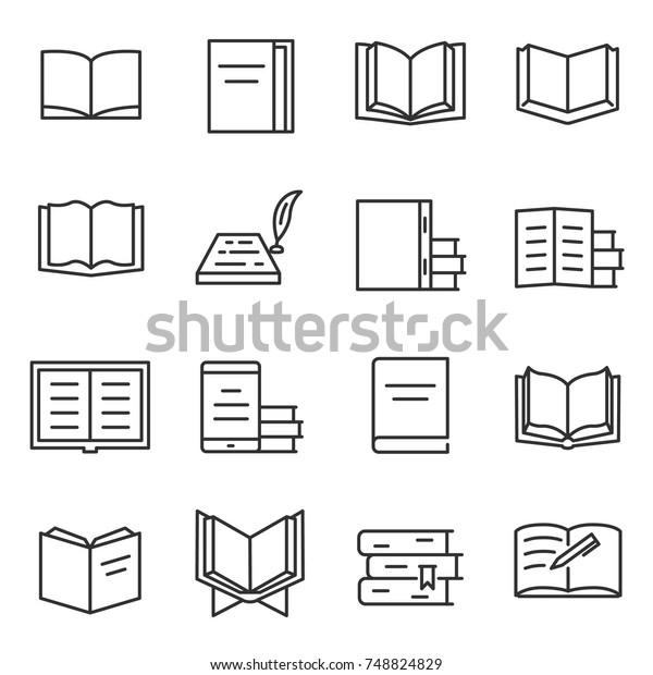 Books Icon Set Printed Publications Literature Stock Vector (Royalty ...