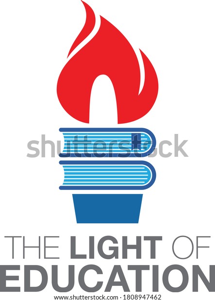 Books Torch Vector Logo Education Stock Vector (Royalty Free ...