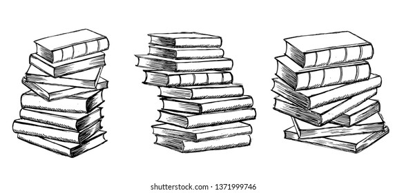 Books Vector Collection Hand Drawn Illustration: เวกเตอร์สต็อก (ปลอดค่า ...