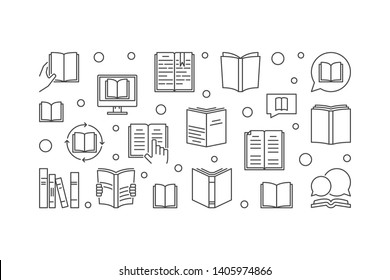 Books Vector Learning Education Concept Horizontal Stock Vector ...