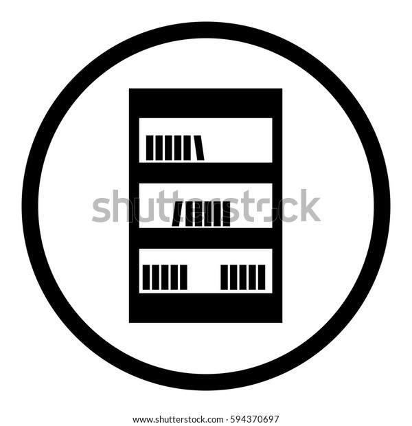 Bookshelf Icon Circle On White Background Stock Vector (Royalty Free ...