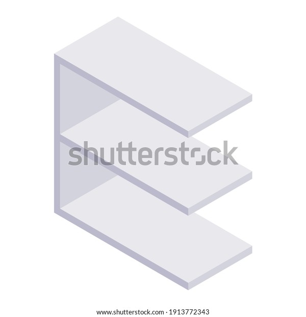 Bookshelf Isometric Case Shelf Books Home Stock Vector (Royalty Free ...