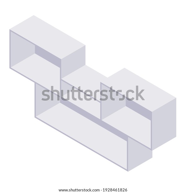 Bookshelf Isometric Case Shelf Books Home Stock Vector (Royalty Free ...
