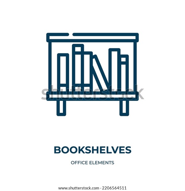 Bookshelves Icon Linear Vector Illustration Office Stock Vector ...