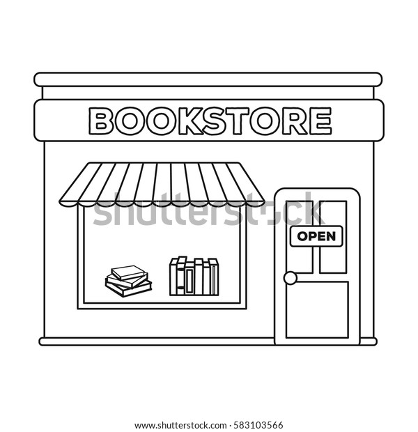 Bookstore Icon Outline Style Isolated On Stock Vector (Royalty Free ...